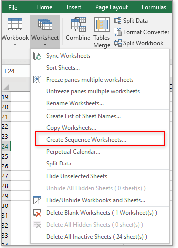 Quickly create worksheets from a list of worksheet names in Excel
