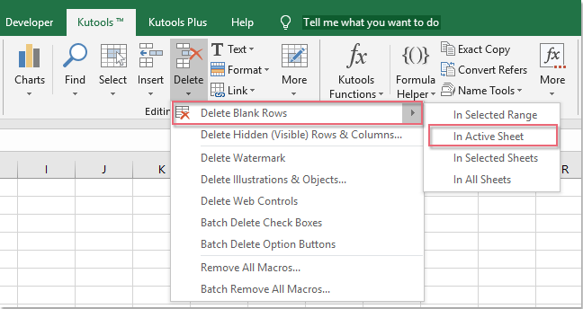 Quickly remove or delete all blank rows from bottom / a range in Excel