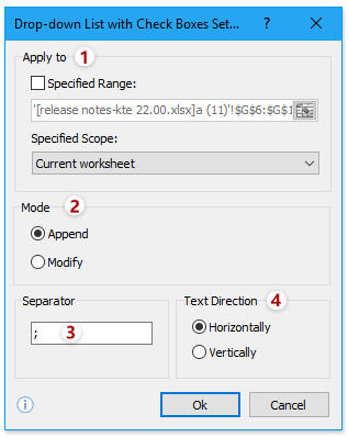 Quickly create drop down lists with checkboxes in Excel