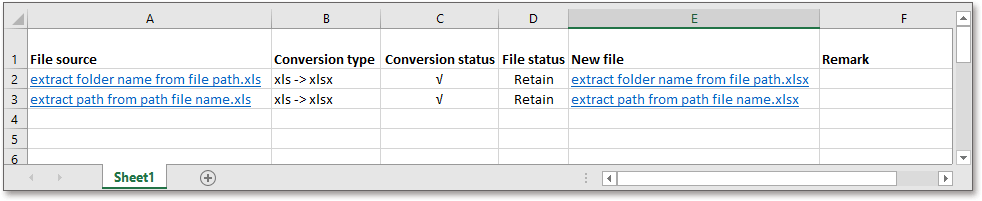 Quickly convert multiple XLSX files to XLS or PDF files in Excel