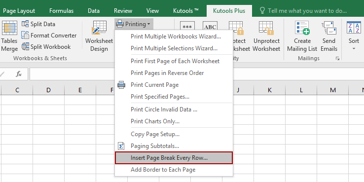 Quickly Insert Page Break Every X Rows In Excel Worksheet