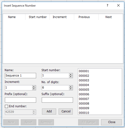 Quickly Create And Insert Unique Sequential Numbers In Excel