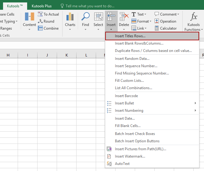 Quickly Insert Title Rows Into A Range In Excel