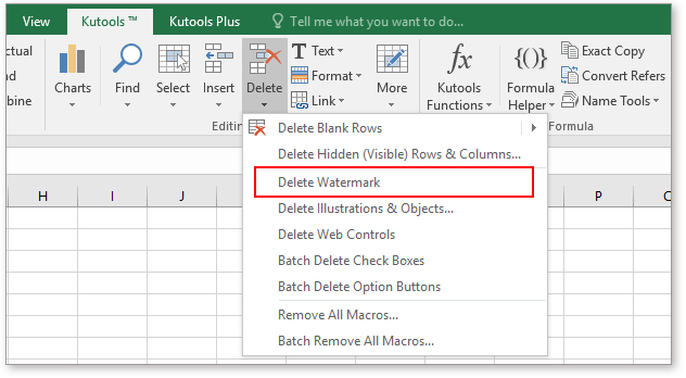 Quickly insert and remove watermarks in Excel