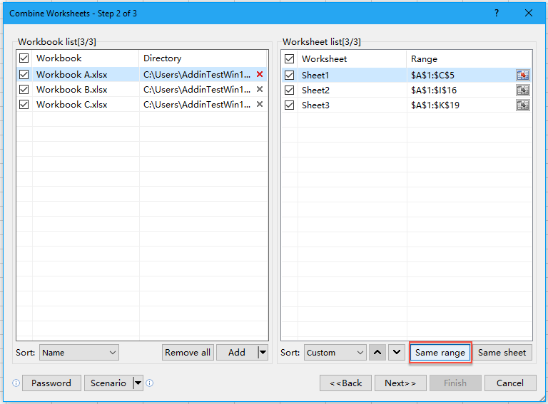 Quickly combine multiple worksheets / ranges from workbooks into one ...