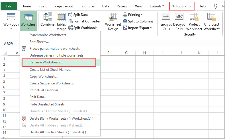 Quickly Rename Multiple Worksheets In Excel