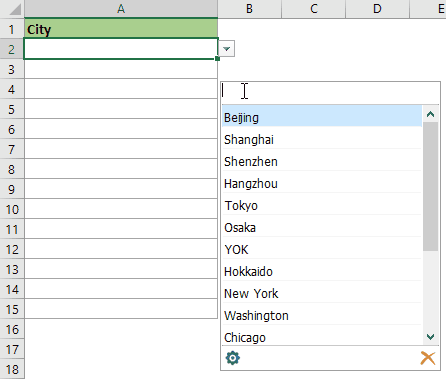 Quickly create searchable or autocomplete drop down list in Excel