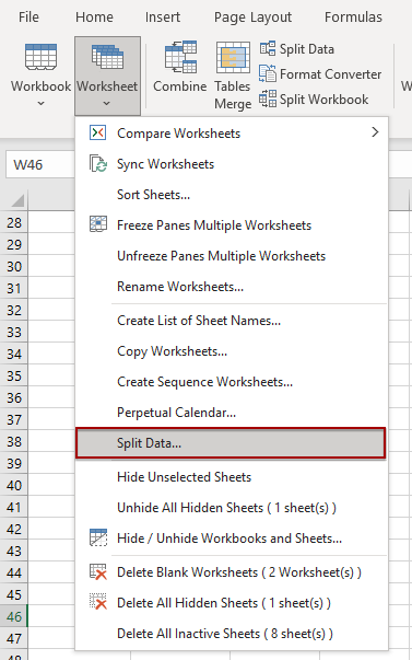 Quickly Split Data Into Multiple Worksheets Based On Selected Column In 