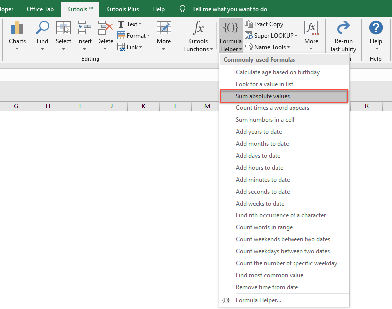 Easily Sum Absolute Values In A Range In Excel