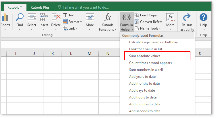 Easily Sum Absolute Values In A Range In Excel