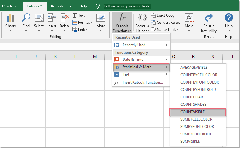 Easily Sum count average Visible Cells Rows Or Columns Only In Excel