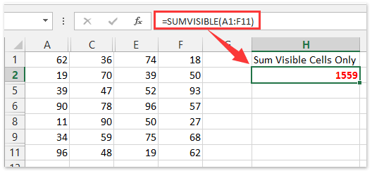 Easily Sum count average Visible Cells Rows Or Columns Only In Excel