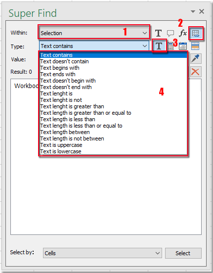 Quickly search specific text values only in hyperlinks in Excel