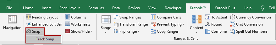 Take a snapshot (backup) of current workbook at any time in Excel