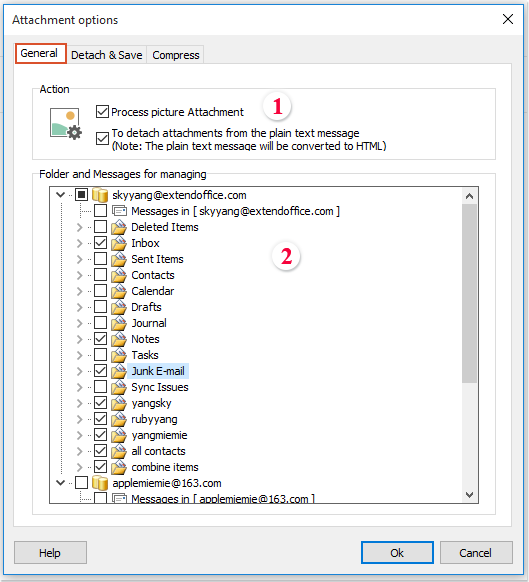 Attachment Manager: Save/delete/compress/detach all attachments in Outlook
