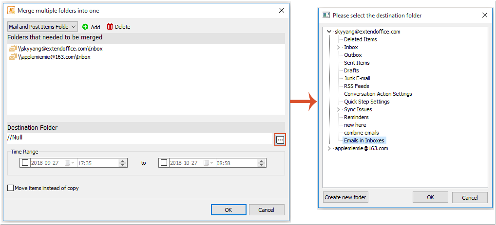 Quickly Combine Multiple Same Type Folders From Different Accounts Into 