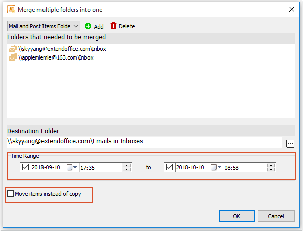 Quickly Combine Multiple Same Type Folders From Different Accounts Into 