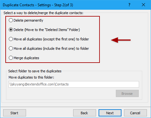 Quickly delete or remove duplicate contacts in Outlook