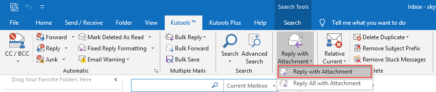 Quickly reply message with original attachments in Outlook