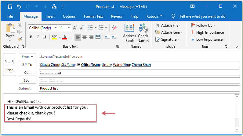 Easily Send The Same Email To Multiple Recipients Individually In Outlook