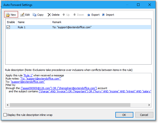 Automatically forward all or certain emails when receiving in Outlook