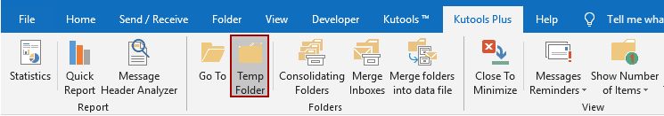 Quickly open Outlook secure temp folder with one click
