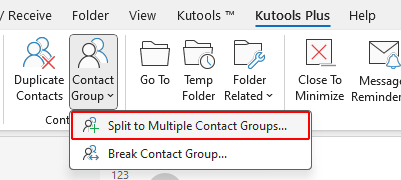 Easily split a contact group (distribution list) in Outlook