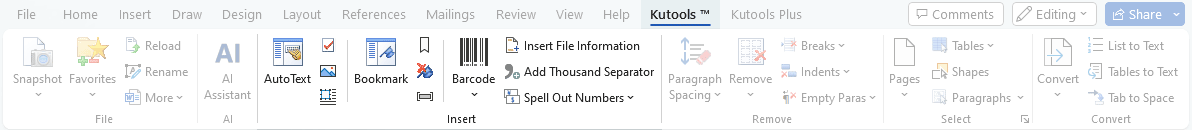 Kutools - More Than 100 Powerful Functions and Tools for Microsoft Word
