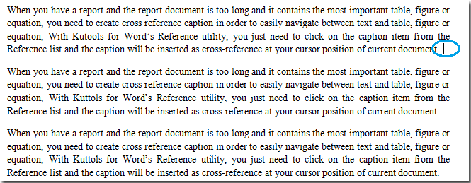 Easily Insert Or Create Cross reference Captions In Word