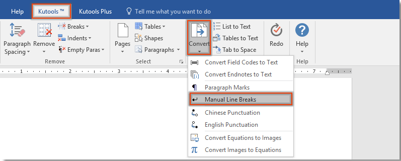 Quickly Replace Or Convert Hard Returns To Soft Returns In Word