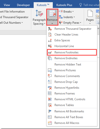 Quickly Remove All Footnotes From Document In Word