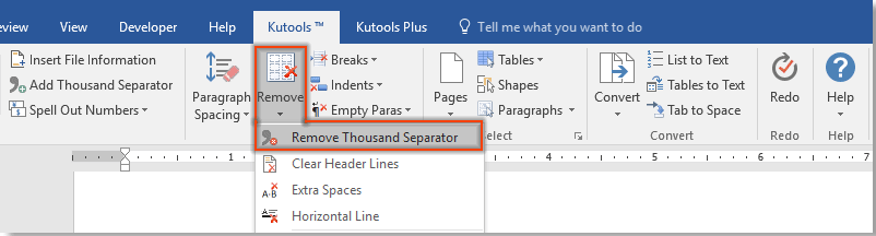 Easily Remove Thousands Separator From Numbers In Word